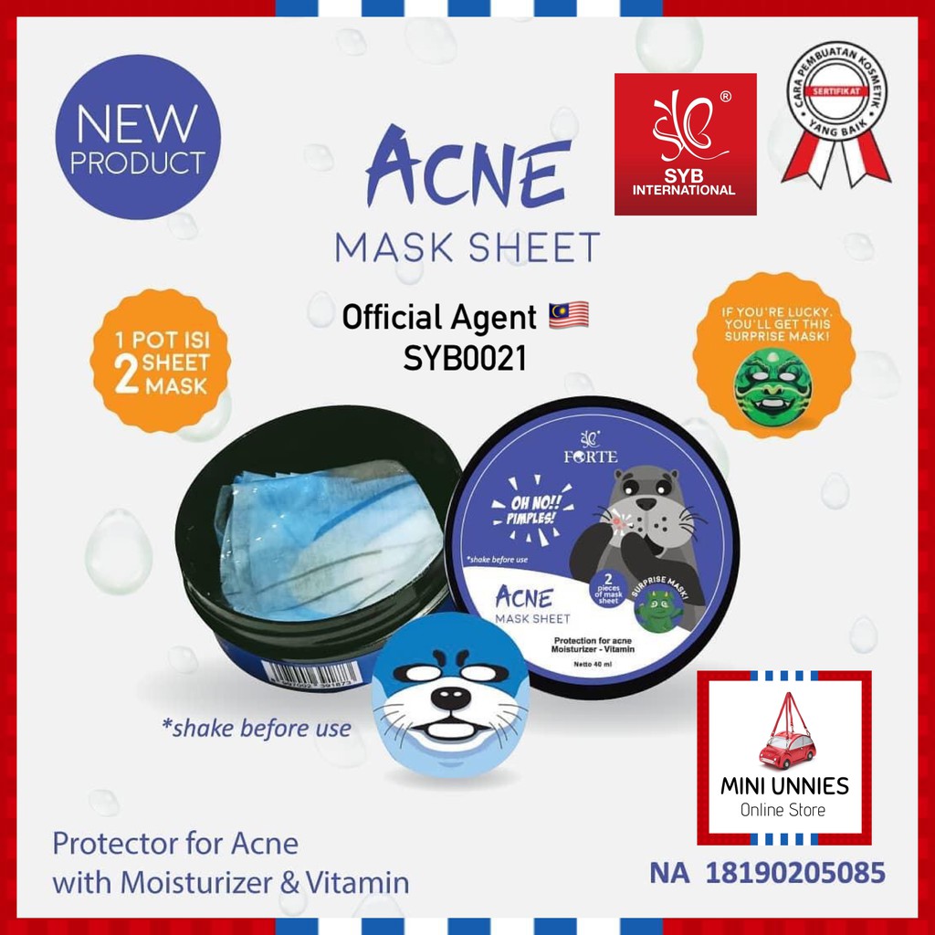 SYB Animal Acne Mask Sheet 2 Pieces (ready stock) | Shopee Malaysia