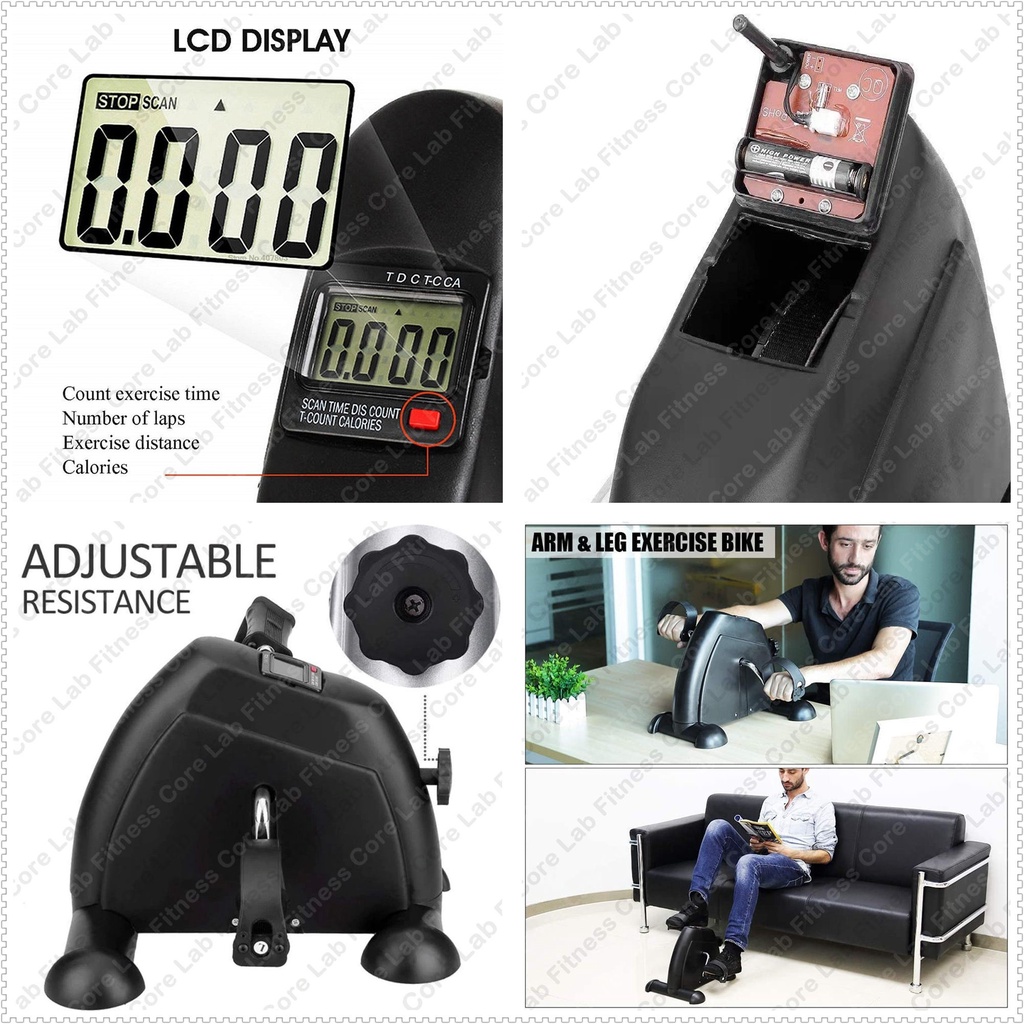 Digital Hand Foot Leg Cycle Pedal Exercise Arm Exerciser Gym Resistance ...