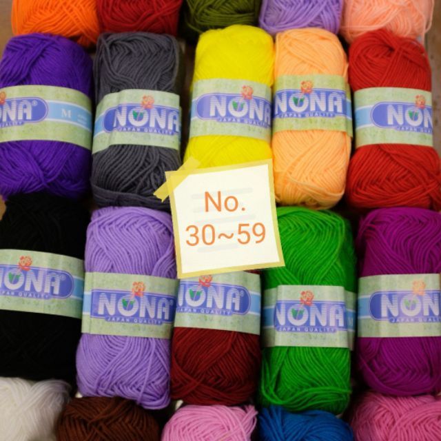Benang kait Nona M 绒线 code 30 ~ 59 40gram 4ply knitting yarn 1pc ...
