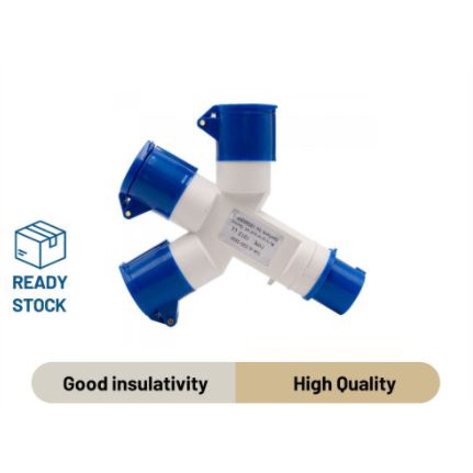 3 Way 16A AMP Plug 3 Pin 240V Waterproof Industrial Core Socket / Multiple Outlet Socket / Soket ...