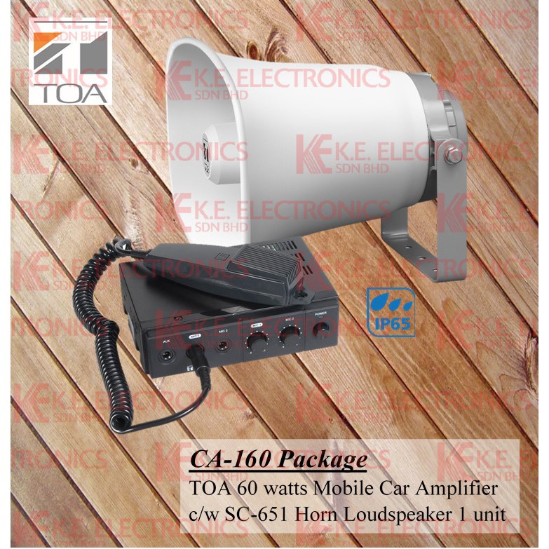 TOA CA160 Mobile Car Amplifier c/w 1 unit SC-651 50W Horn Speaker | Shopee Malaysia