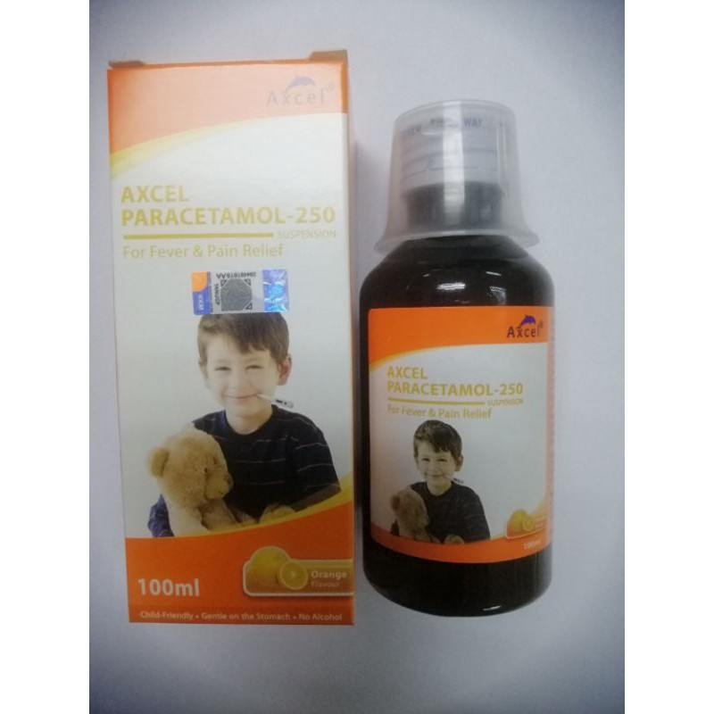 deman, fever, sakit, pain axcel paracetamol 250mg/5ml syrup 100ml ...