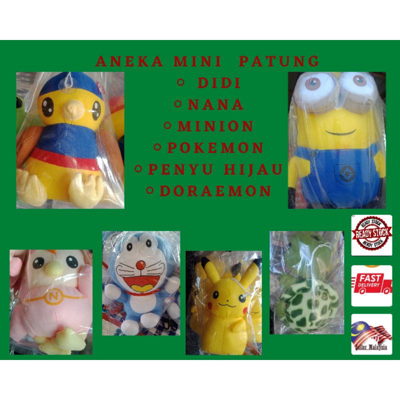 ANEKA MINI PATUNG ( DIDI, NANA, MINION, DORAEMON, POKEMON & PENYU ...