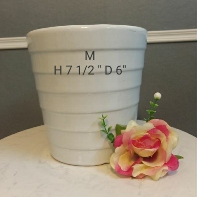 PASU SERAMIK PUTIH /WHITE CERAMIC POT | Shopee Malaysia