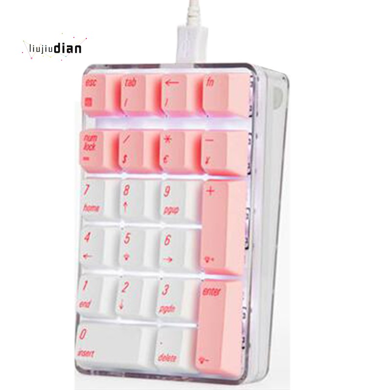 Crystal 21 Key USB Wired Digital Mechanical Keypad External Financial ...