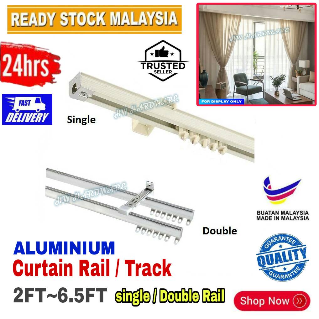 Rel Langsir Aluminium Set Lengkap Jenis Single/Double (Aluminium ...