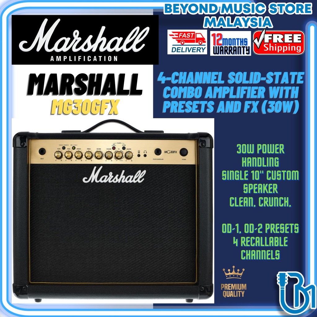 Marshall MG30GFX 30W Electric Guitar Amp Combo Amplifier (MG30 MG30G ...