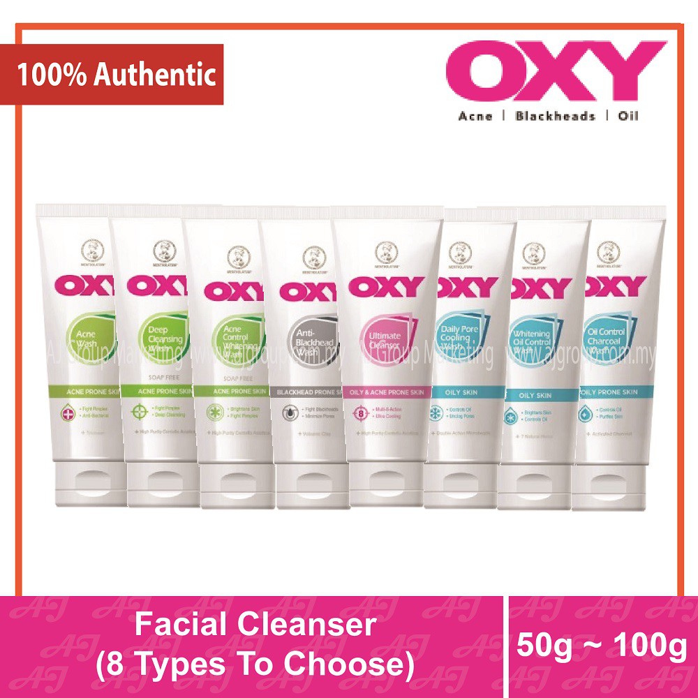 Pencuci Muka Oxy Face Wash Cleanser (50g / 100g) [Acne / Oil Control ...