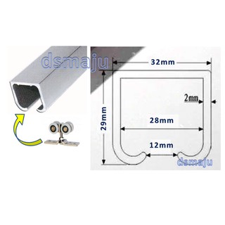 Aluminum Hanging Track Hanging Rail Sliding Roller Rail U Track U Rail ...