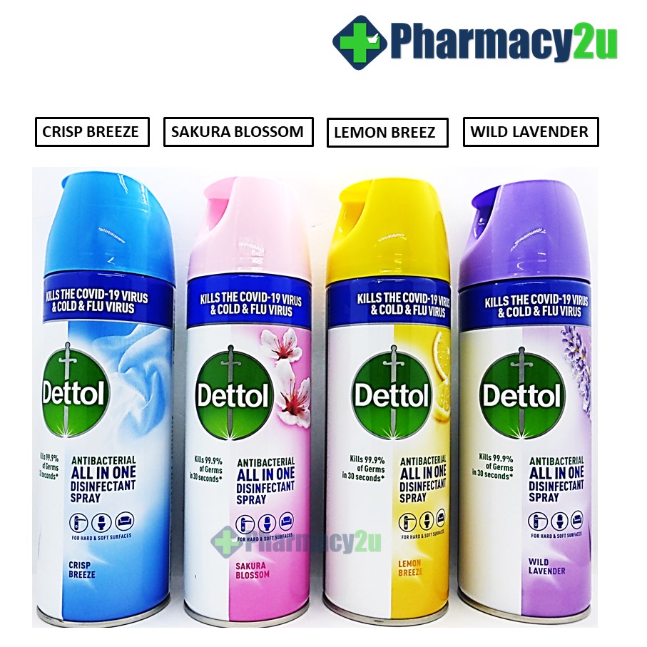 DETTOL DISINFECTANT SPRAY MORNING DEW/CRISP BREEZE/LEMON BREEZE/WILD ...
