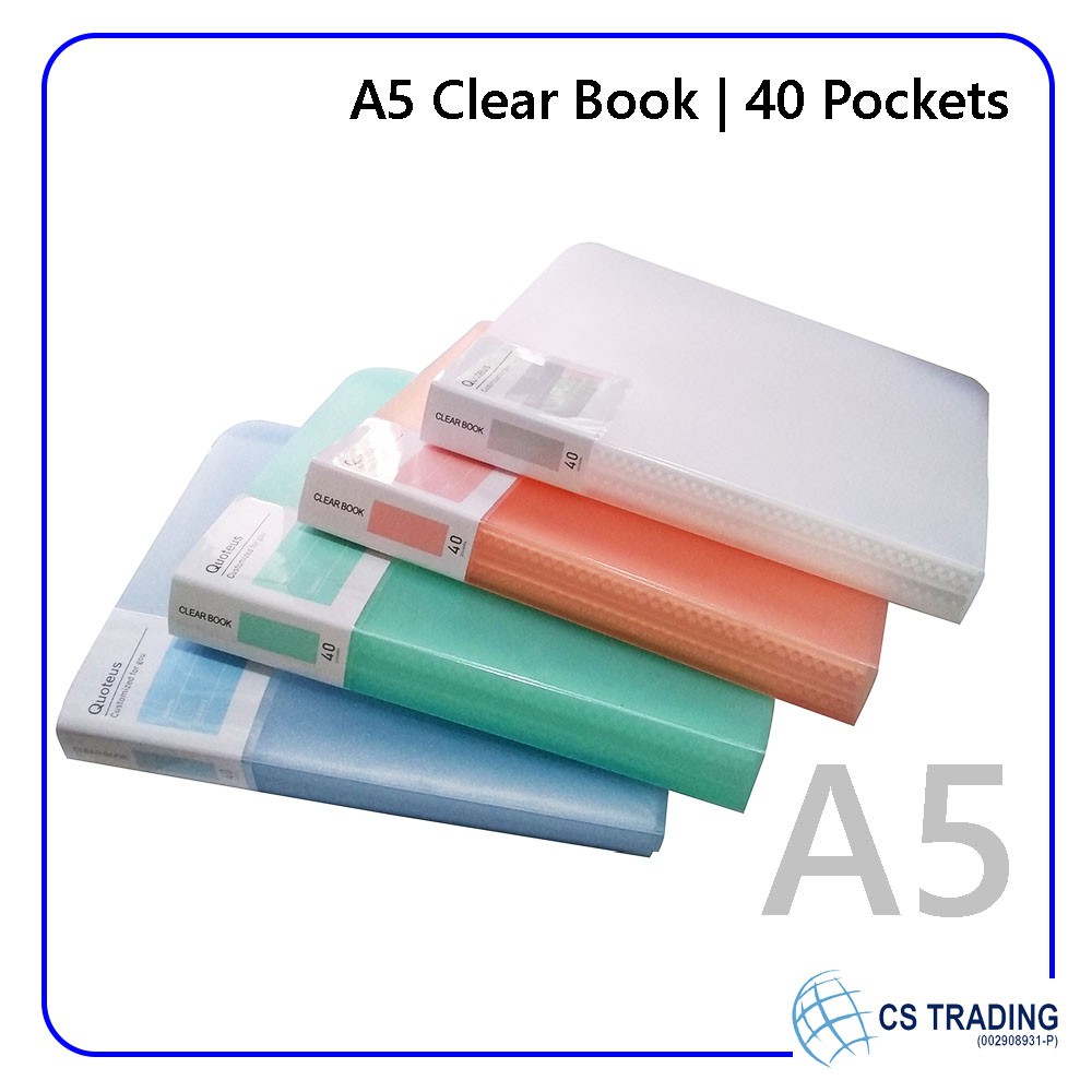 A5 Clear Book 40 Pocket / Clear Book / Clear Holder / Display Book ...