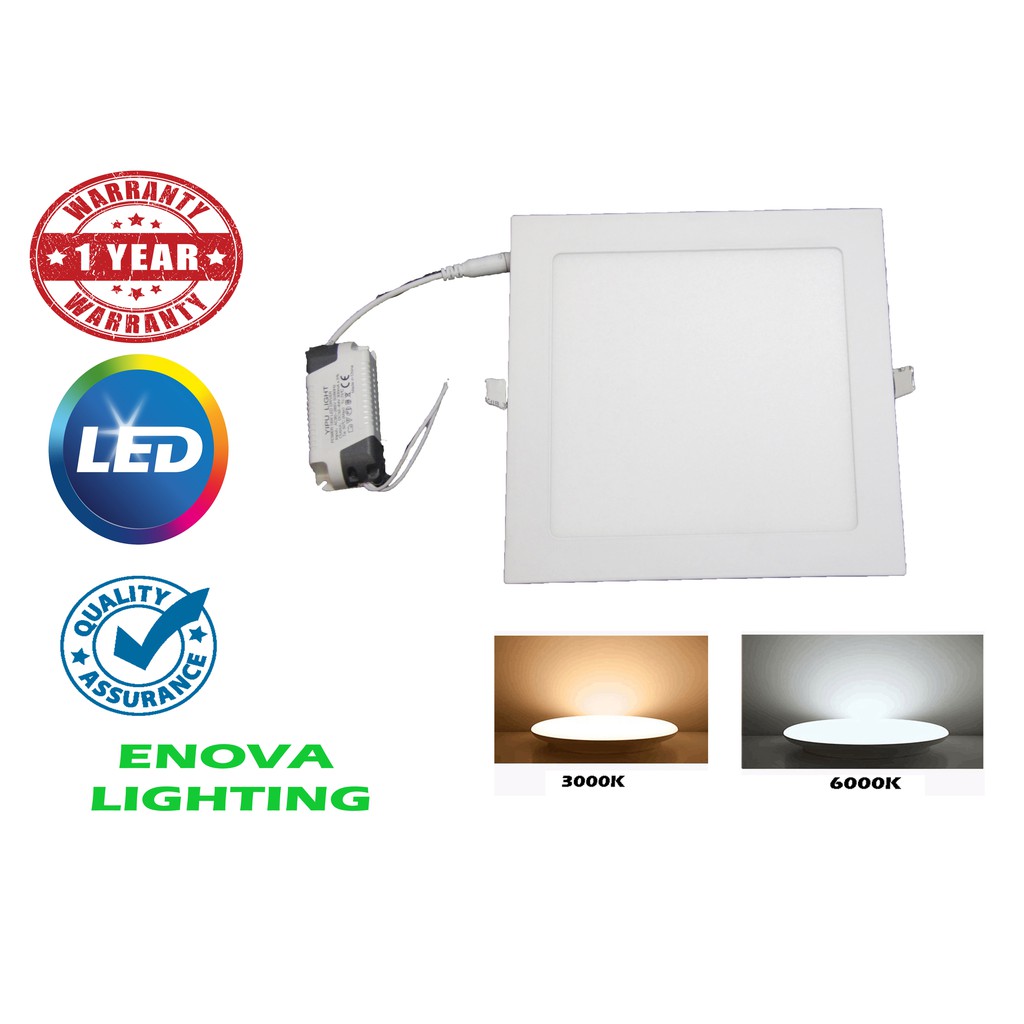18 WATT LED RECESSED DOWNLIGHT SQUARE 18Watt 3000K & 6000K) | Shopee ...