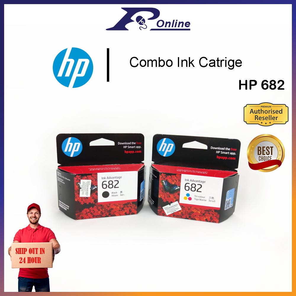 HP 682 Black & Colour Original Ink Advantage Cartridge | Shopee Malaysia