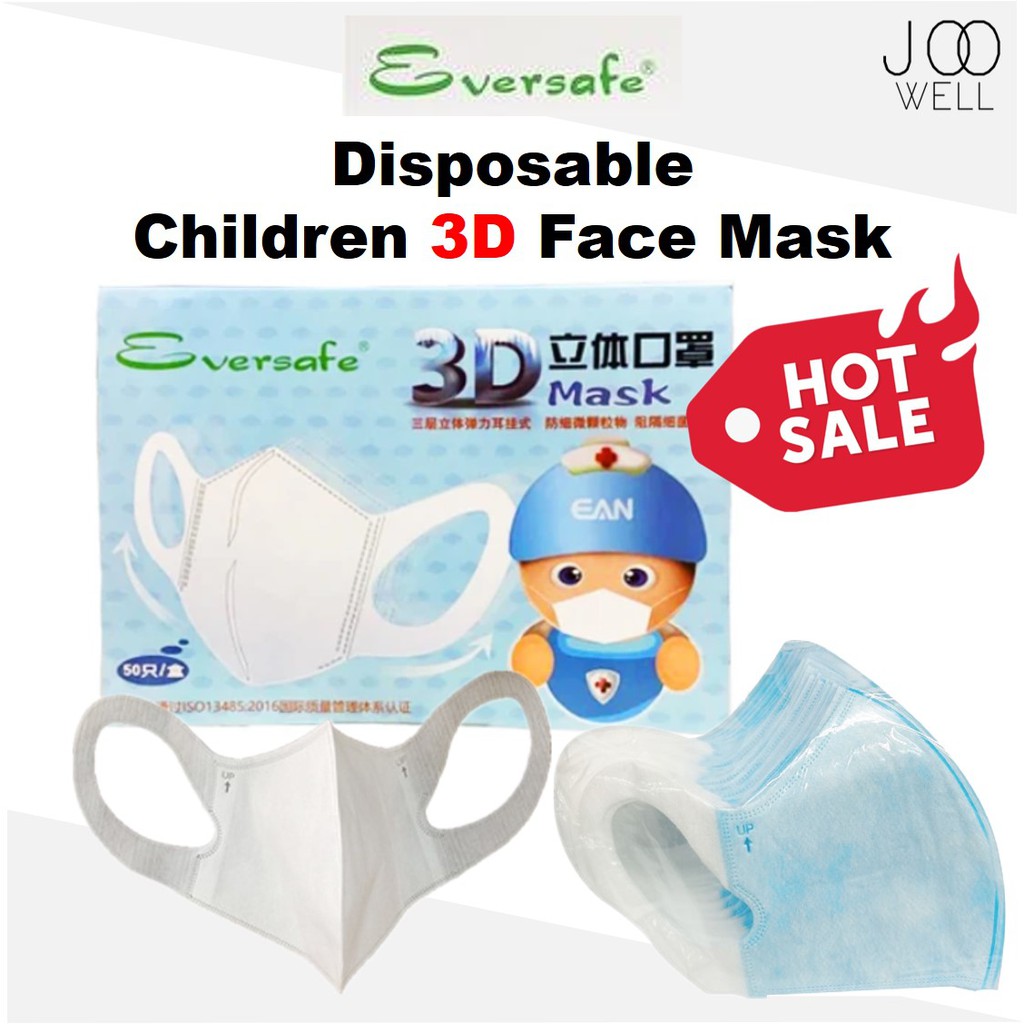 Eversafe 3D Disposable Children Kids Face Mask BFE>95% | Shopee Malaysia