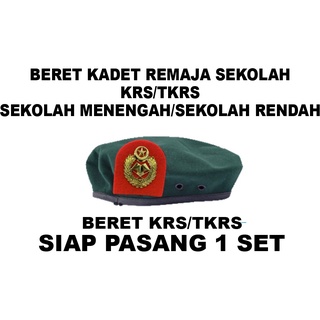 Beret Kadet Remaja Sekolah ( KRS ) ( TKRS ) Topi KRS WARNA HIJAU GELAP ...