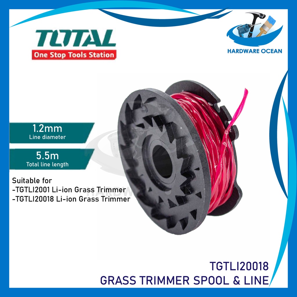Total Nylon Grass Trimmer Spool Line String 5.5m Tali Mesin Potong ...
