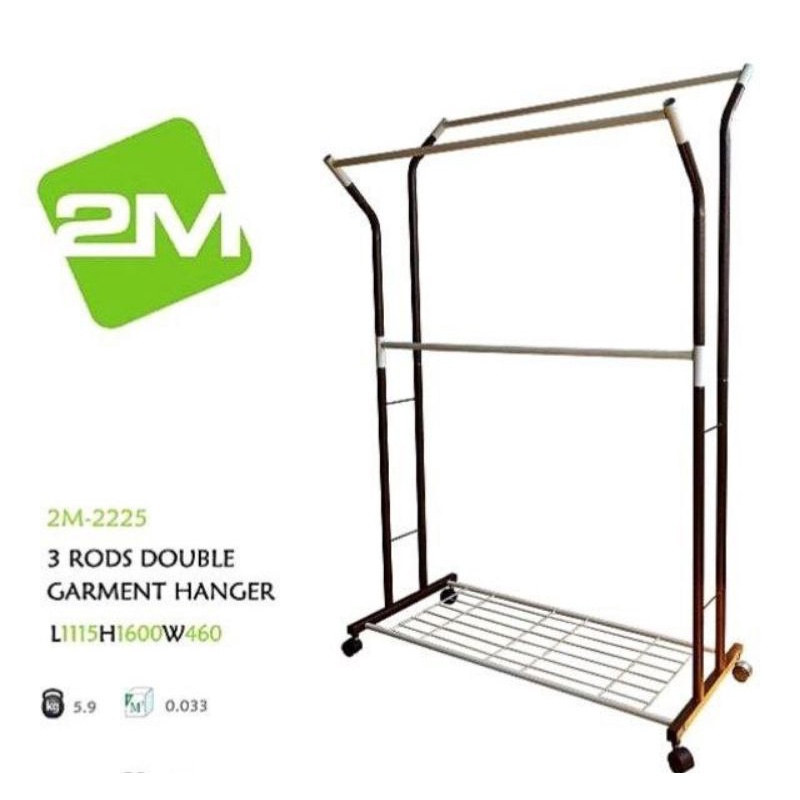 3D RODS DOUBLE GARMENT HANGER / Rak Penyidai Baju | Shopee Malaysia