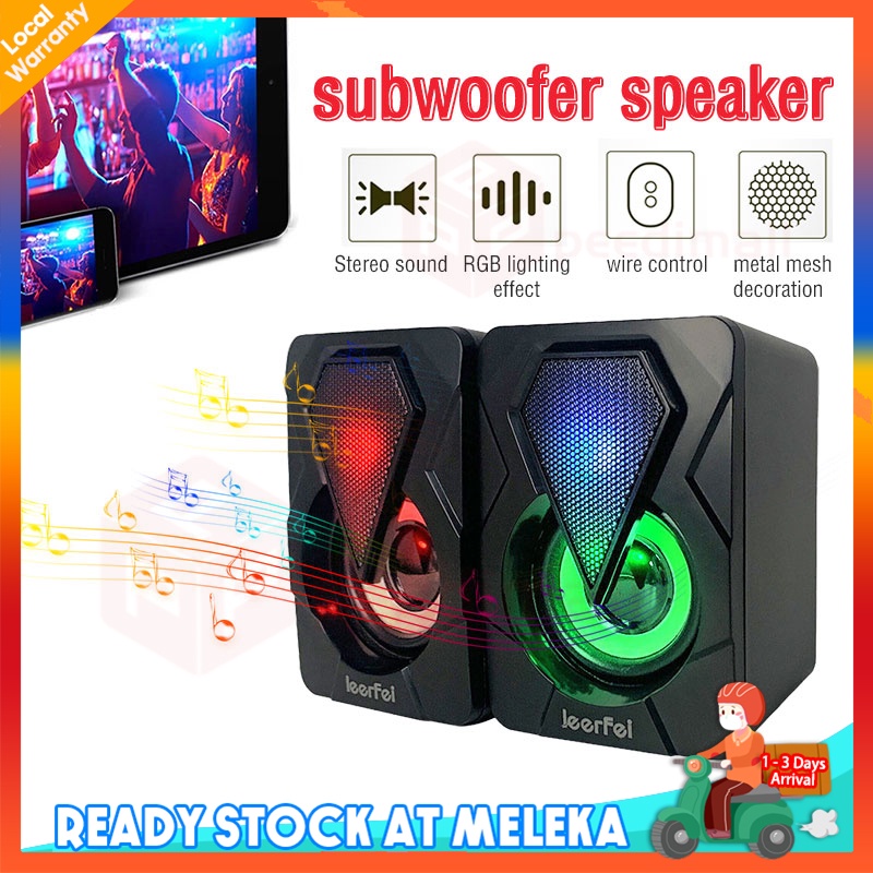 Computer Speaker 3D Stereo Sound Surround Loudspeaker with RGB LED ...