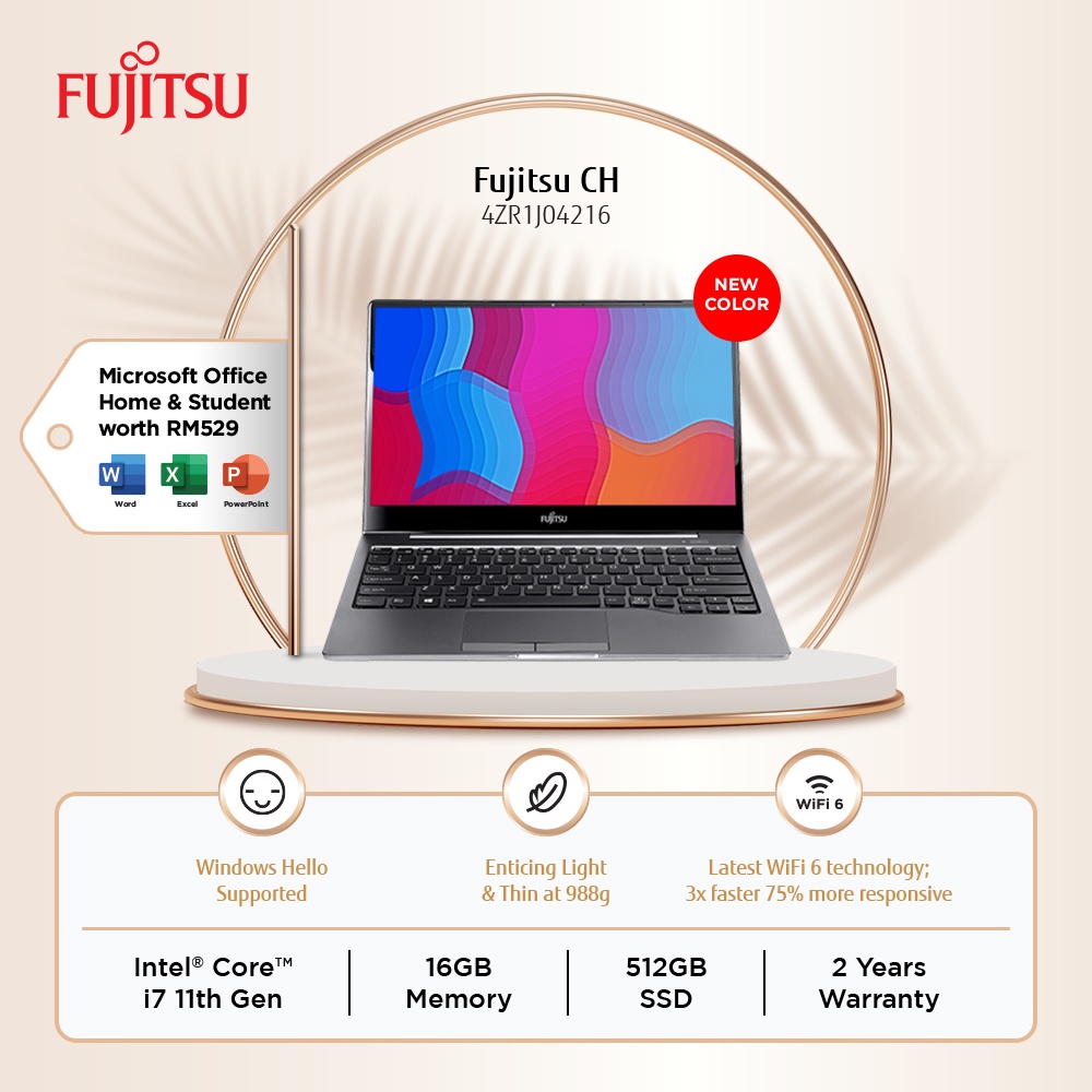 Fujitsu CH 13 Laptop - Dark Silver (13.3" FHD/i7-1165G7/16GB/512GB SSD ...