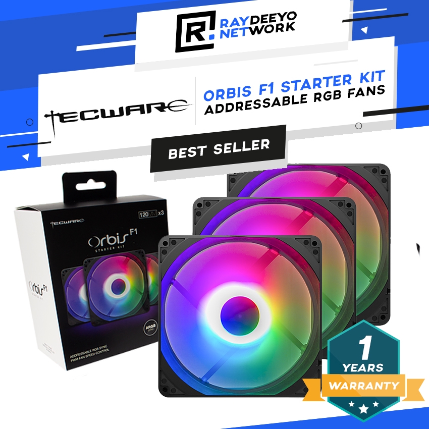 Tecware ORBIS F1 Starter Kit with 3 x F1 ARGB Fan [aRGB SYNC with ...