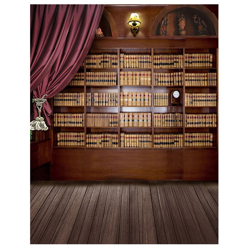 Vintage Library Books Wooden Floor Photography Backdrops Photo Props ...