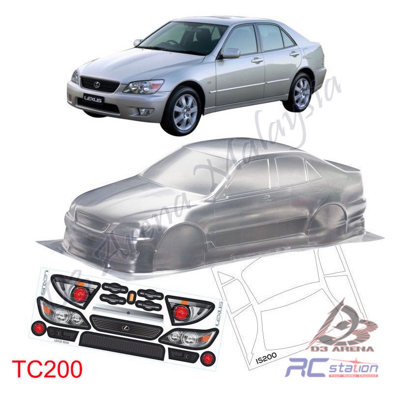 Team C Body Shell 1/10 Clear Body TC200 Lexus IS200 (Width 190mm ...