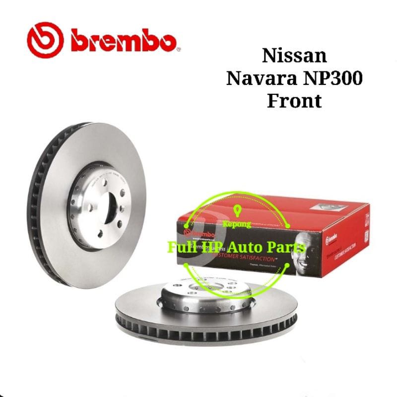 Original Brembo Front Disc Rotor - Nissan Navara NP300 (296MM X 6 Holes ...