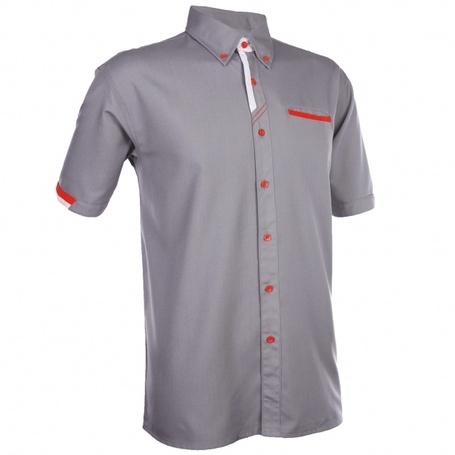 CORPORATE UNIFORM DARK GREY/WHITE/ORANGE 65% POLYESTER/35% VISCOSE ...