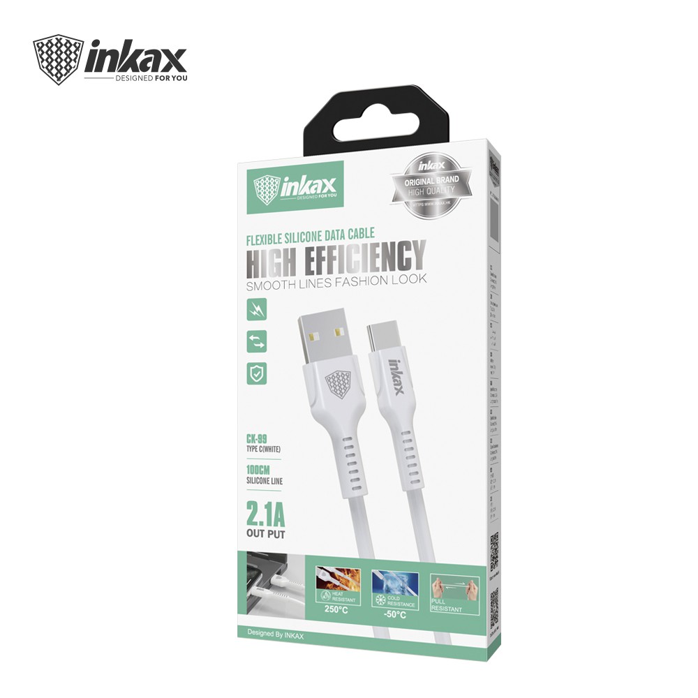 Inkax CK--99-TYPE C/Micro/IP 1M 2.1A Silicone USB Cable Fast Charging Cable for Data ...