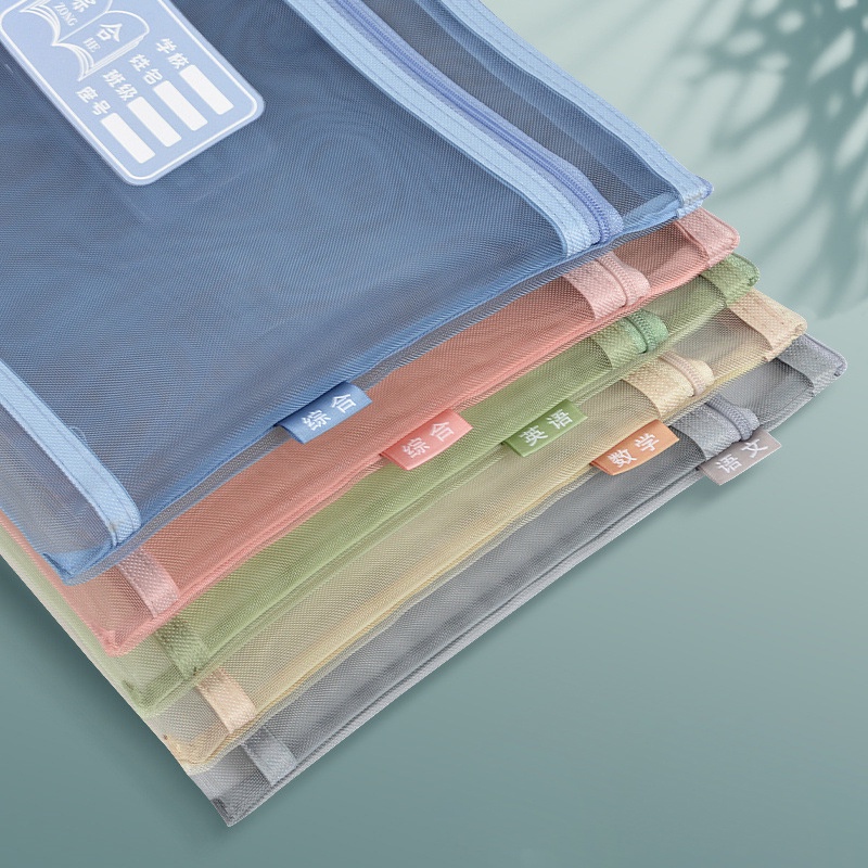 Transparent Mesh Storage Bag Document Bag Examination Paper Textbook ...