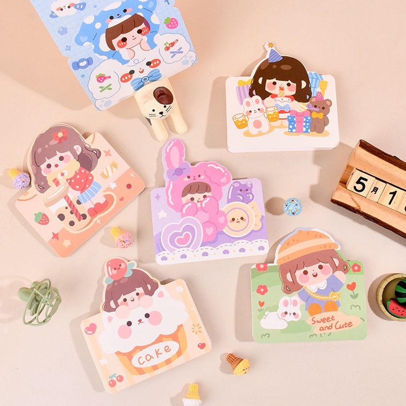 1Pc Cute Mini Cartoons Card Message Card Wishes Card Birthday card ...