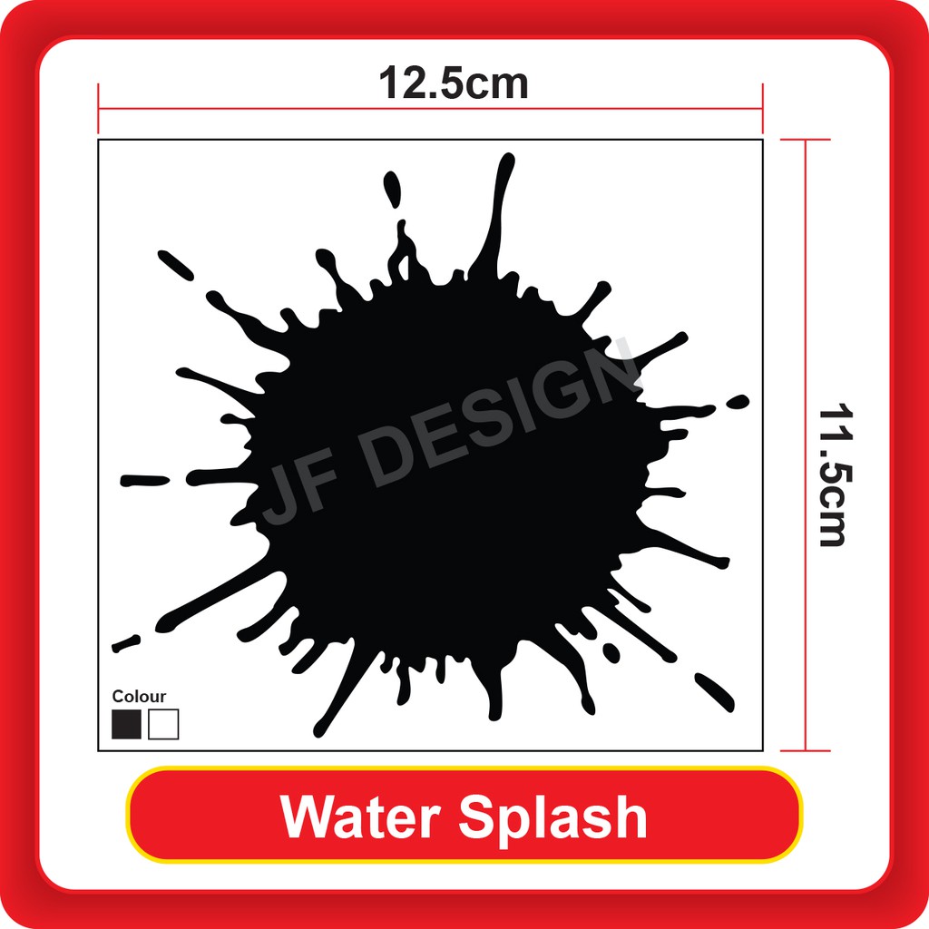 Quality Car Sticker Water Splash [12.5cm x 11.5cm][Sticker Cutting ...