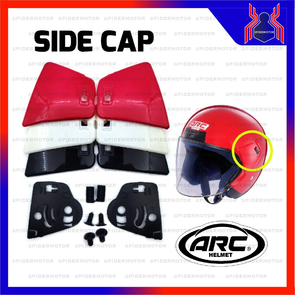 ARC SIDE CAP - BLACK / WHITE (ST) SIDE CAP SIDE COVER HELMET COVER ARC ...