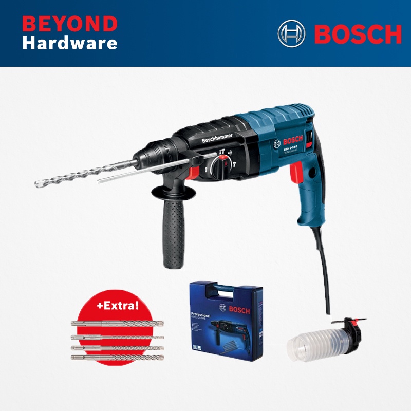 BOSCH GBH 2-24 DRE Set with SDS Plus-1 Drill Bits - 06112721L9 | Shopee ...