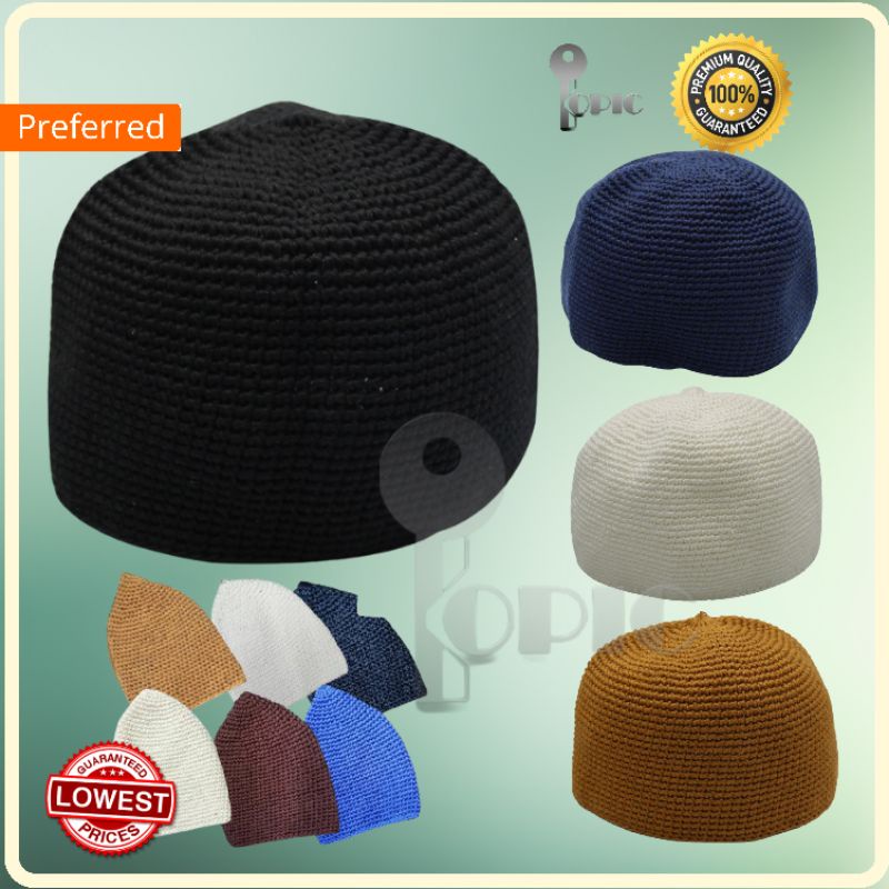 [Ready Stock] Kopiah Kait benang Tebal Turky Warna Islamic Cap Kait ...