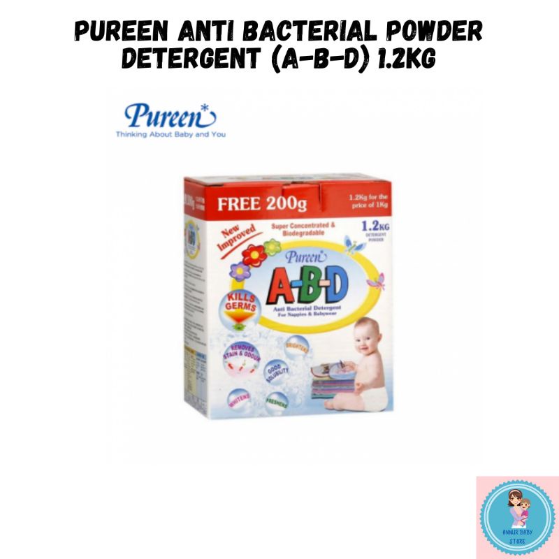 PUREEN Anti Bacterial Powder Detergent 1.2kg (A-B-D) Sabun Basuh Baju ...