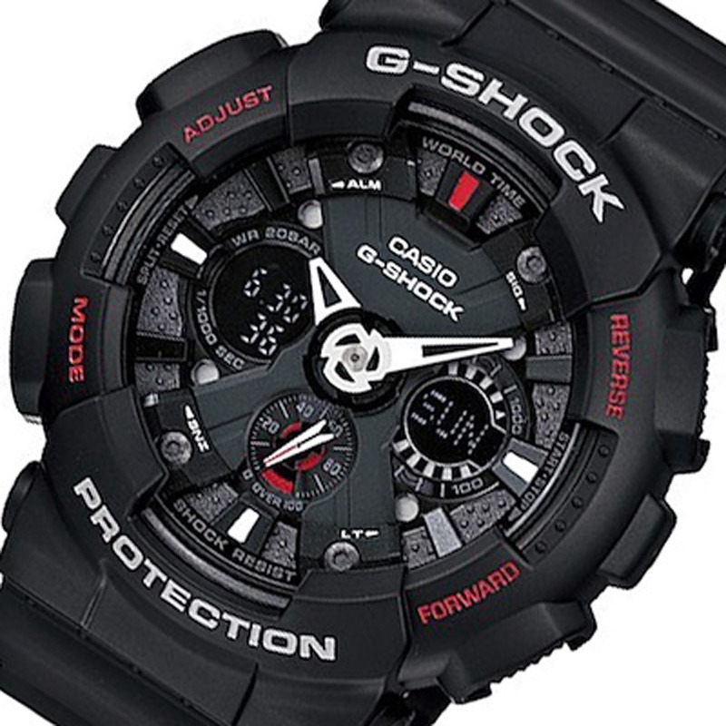 Casio G Shock GA-120-1A Men's Black Resin Strap Digital Watch ...