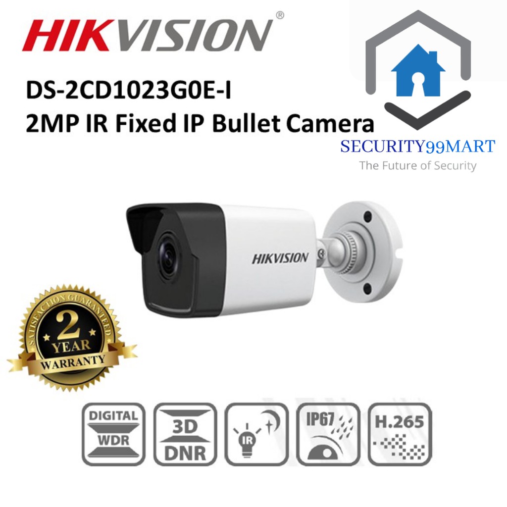 HIKVISION DS-2CD1023G0E(L) 2MP Network POE Fixed Bullet Camera 30m IR Weatherproof | Shopee Malaysia
