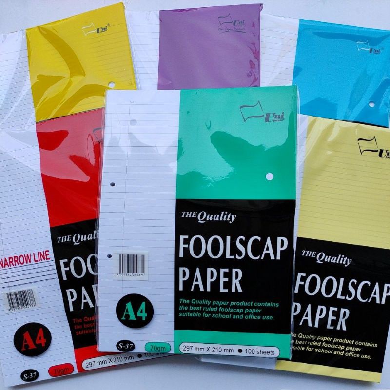 Uni Foolscap Paper 60 / 70 / 80GSM 80 / 100 / 200 / 240 Sheets | Shopee ...