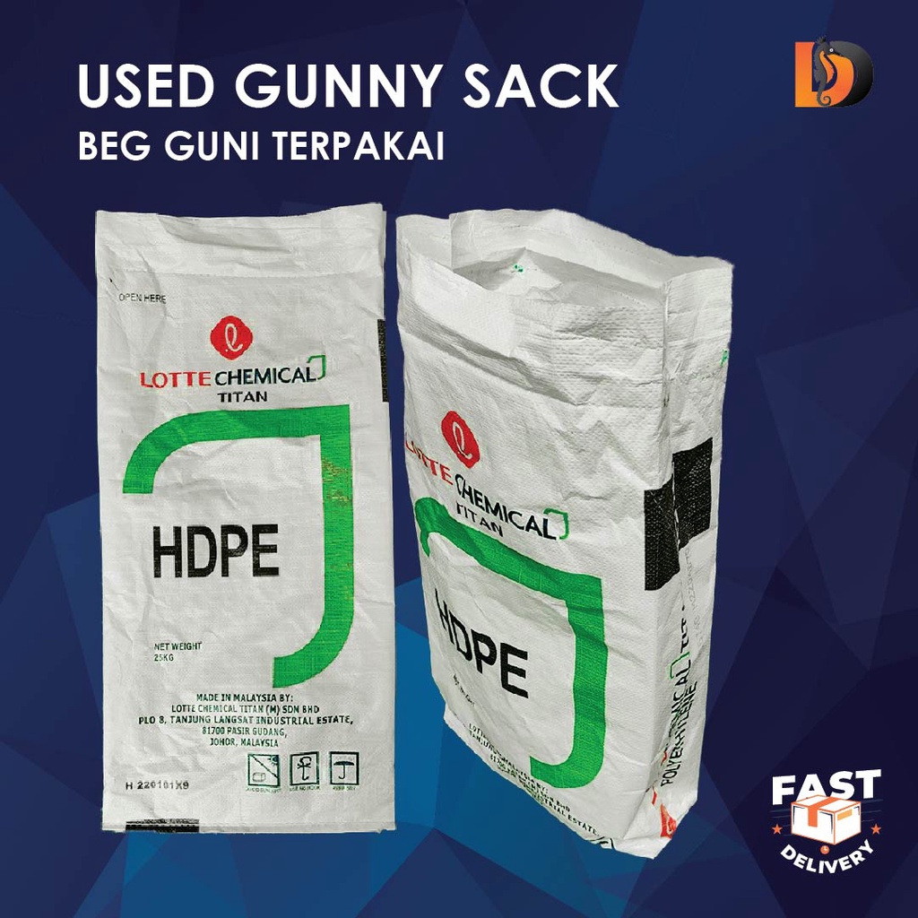 GUNI TERPAKAI/ USED GUNNY /PP WOVEN BAG SAIZ 25KG (50 PCS/PACKET ...
