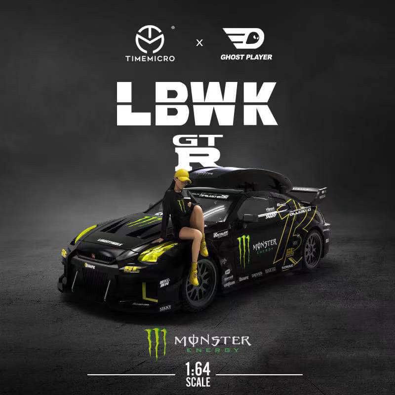 Time Micro x Ghost Player 1/64 LBWK Nissan R35 GTR 3.0 Monster Energy ...
