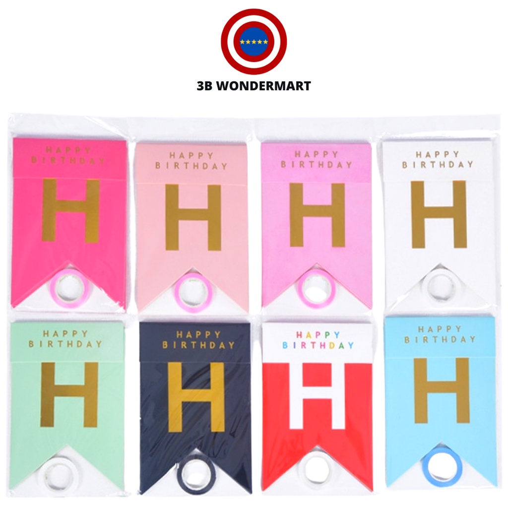 Happy Birthday Banner Bunting Flag Birthday Flag HBD | Shopee Malaysia