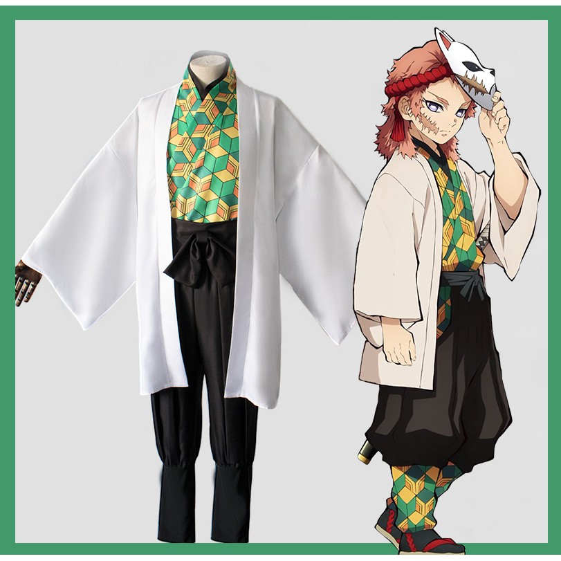 Kimetsu no Yaiba Sabito Cosplay Demon Slayer Water Breathing Cape ...