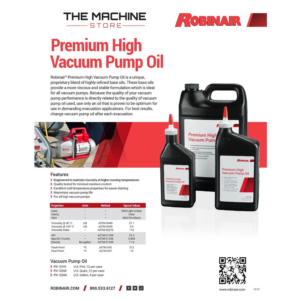 Robinair USA Premium High Vacuum Pump Oil Gallon Bottle Single Bottle ...