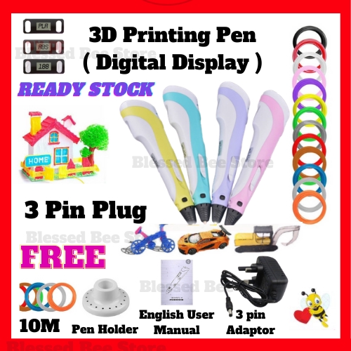 3 PinPlug/USB 3D Pen 3D Printing Pen 3D PLA Printing Doodle Arts Craft ...