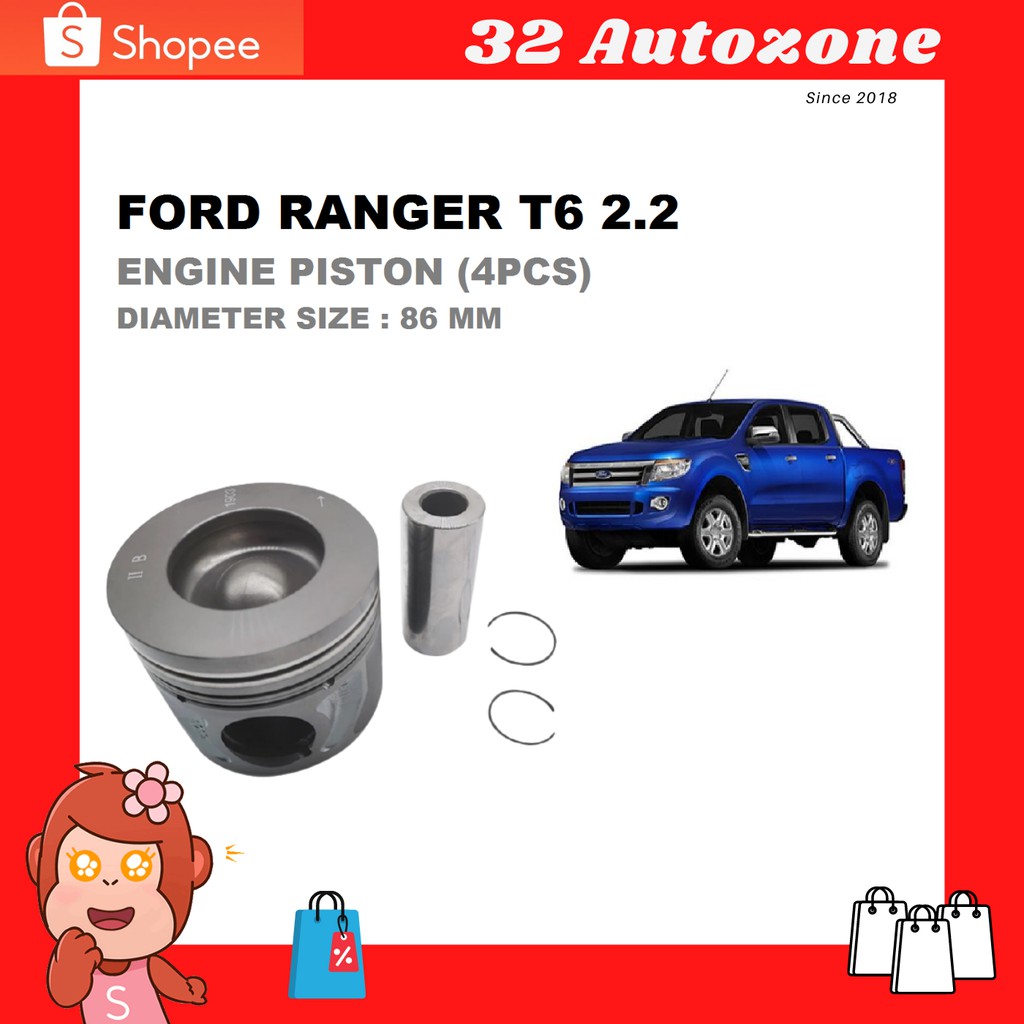 Ford Ranger T6 2.2 Engine Piston ( 4 Pieces / Set ) Thailand | Shopee ...