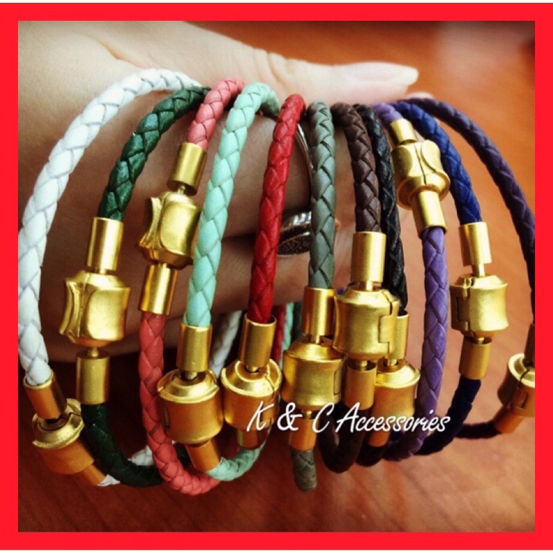 Emas Korea 24k REAL Gold Plated Thickness Clasp With Solid REAL Leather ...