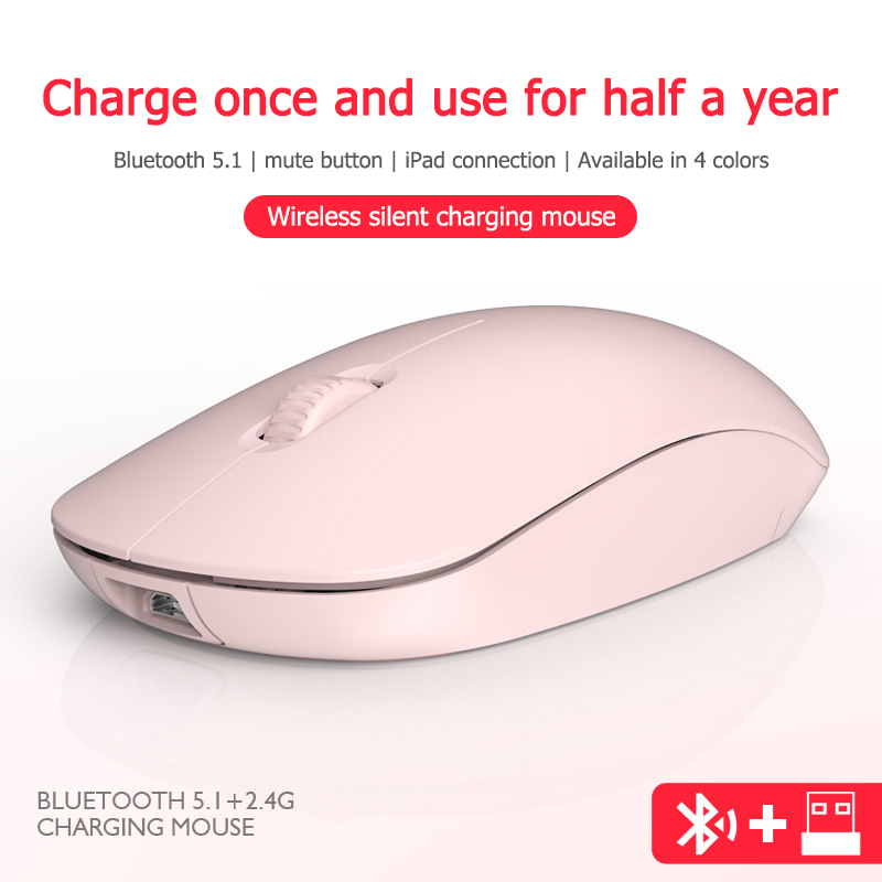 Rechargeable Ergonomic Mouse 2.4G Wireless Silence Pc Mice 2.4Ghz Usb ...