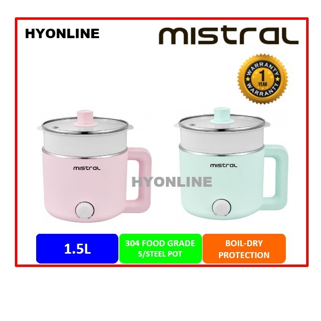MEC3015 - MISTRAL 1.5L ELECTRIC MULTI COOKER WITH STEAM TRAY | Shopee ...