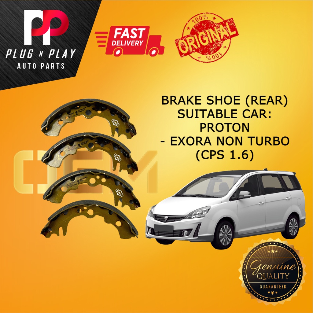 PROTON EXORA NON TURBO CPS BRAKE SHOE REAR BELAKANG OEM PRODUCT ...